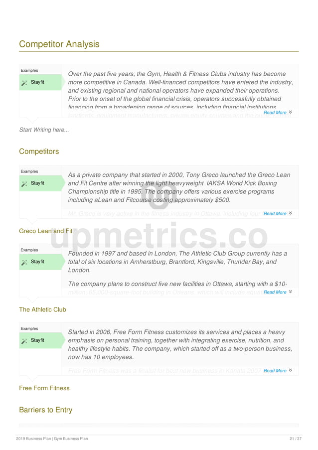 Gym business plan example | PDF | Bodybuilding | Sports