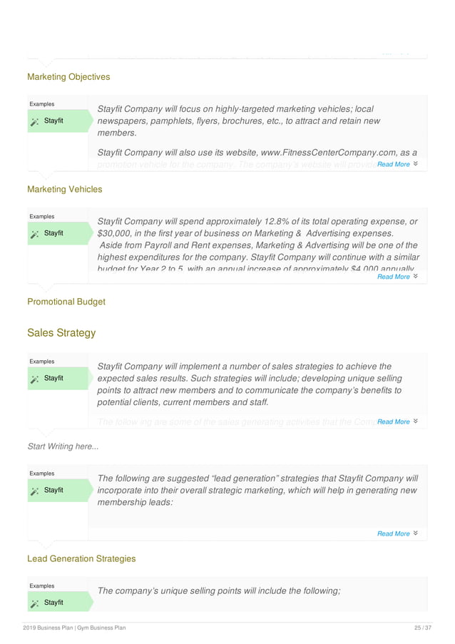 Gym business plan example | PDF | Bodybuilding | Sports