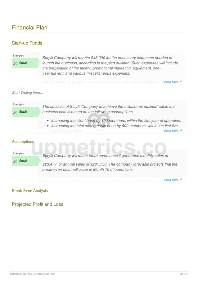 Gym business plan example | PDF | Bodybuilding | Sports