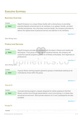 Gym business plan example | PDF