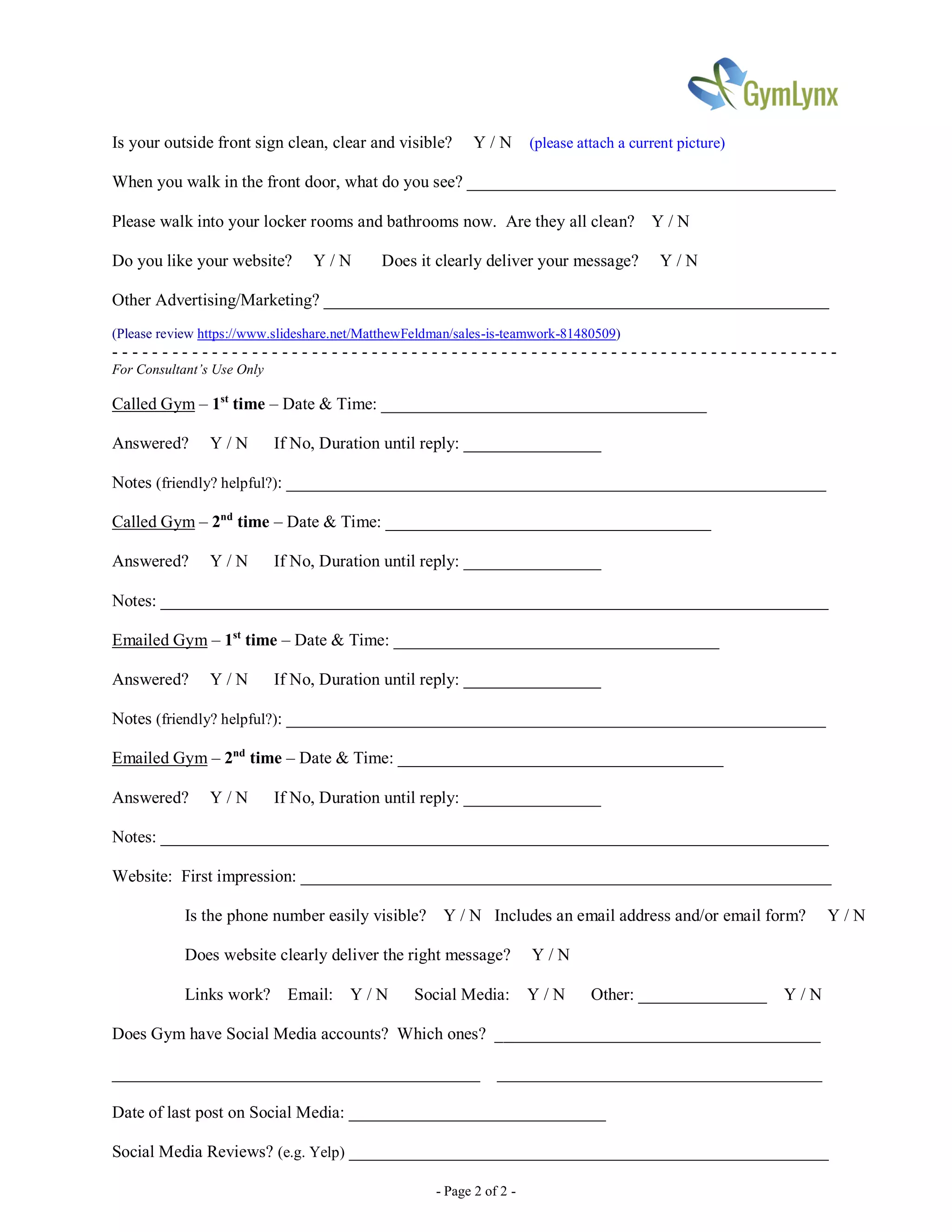 Gym Client Questionaire | PDF