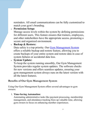 Gym Management System develop by infoskaters | PDF | Fitness and ...