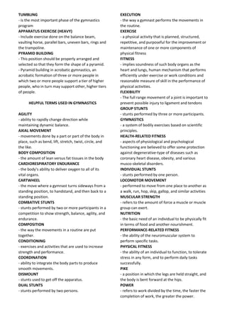 GYMNASTICS Lessons.docx | Participant Sports | Fitness and Exercise