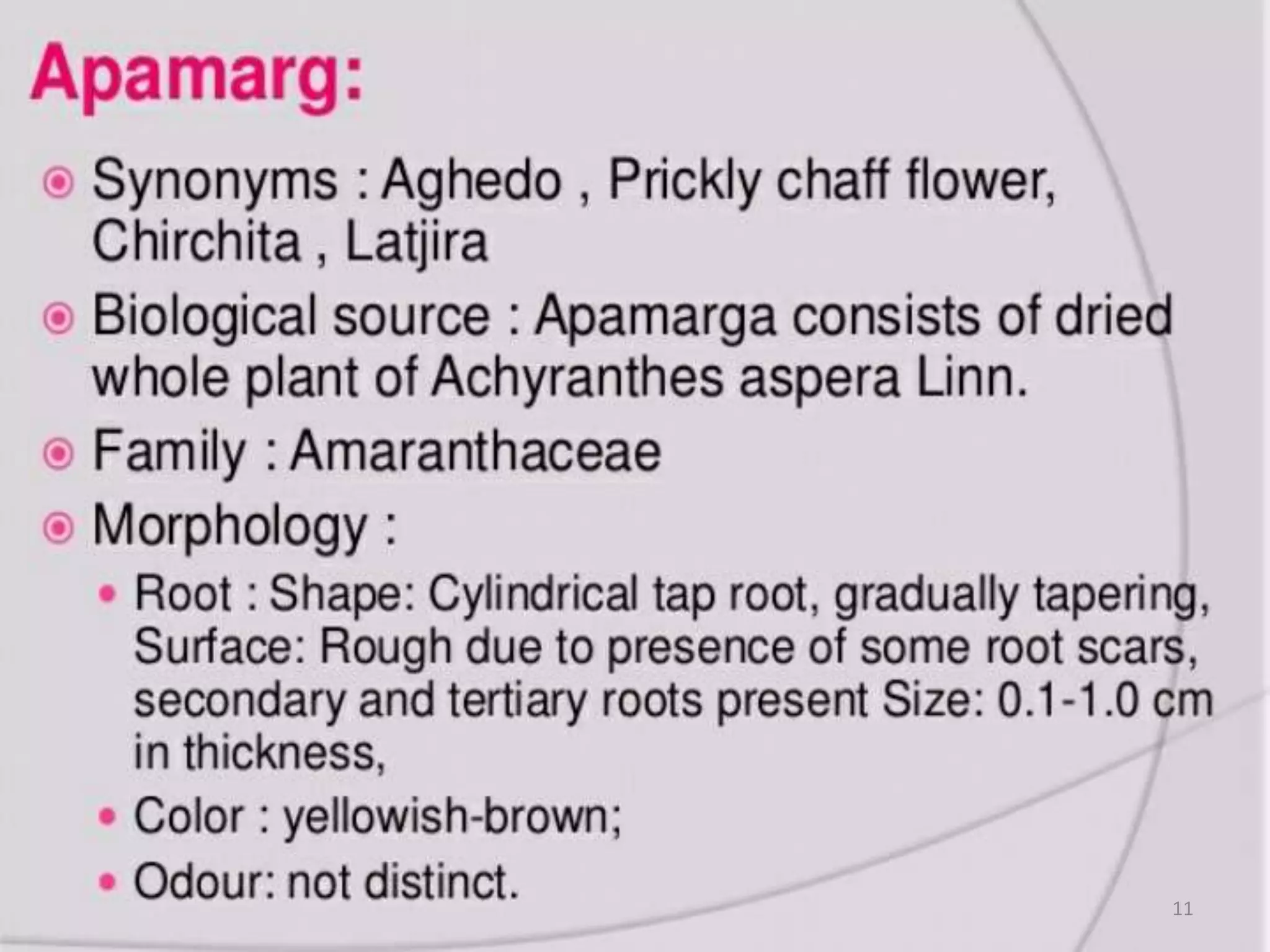 Gymnema and Apamarg (Pharmacognosy) | PPTX