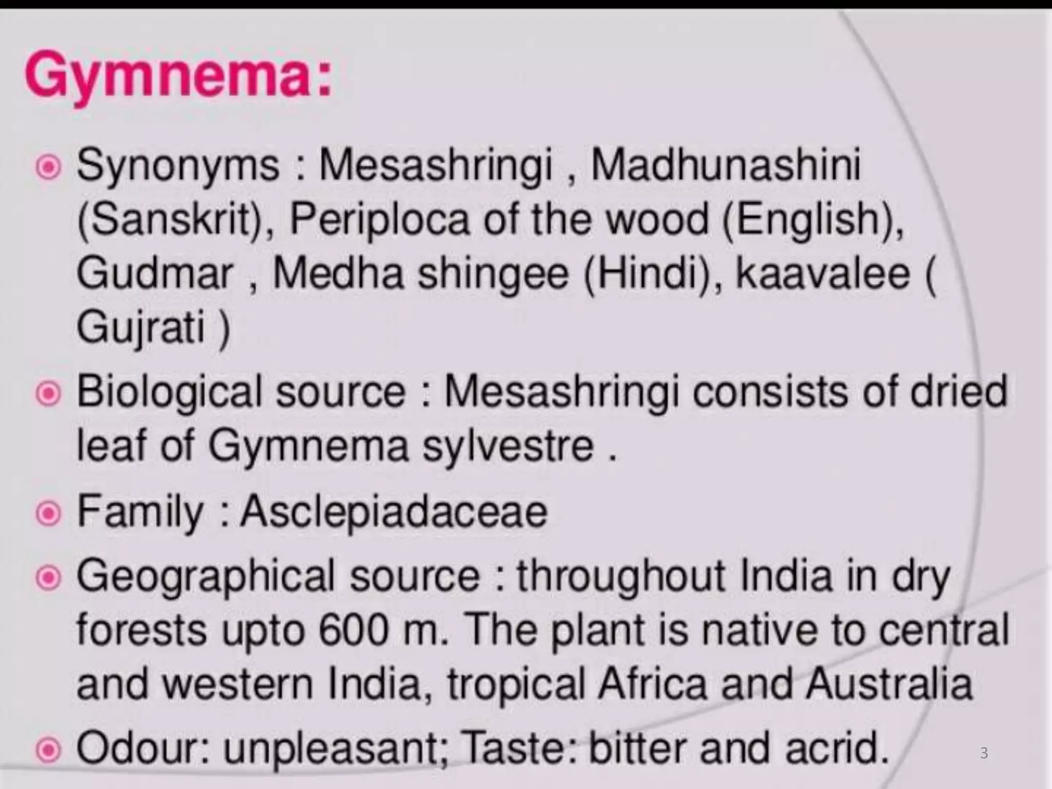Gymnema and Apamarg (Pharmacognosy) | PPTX