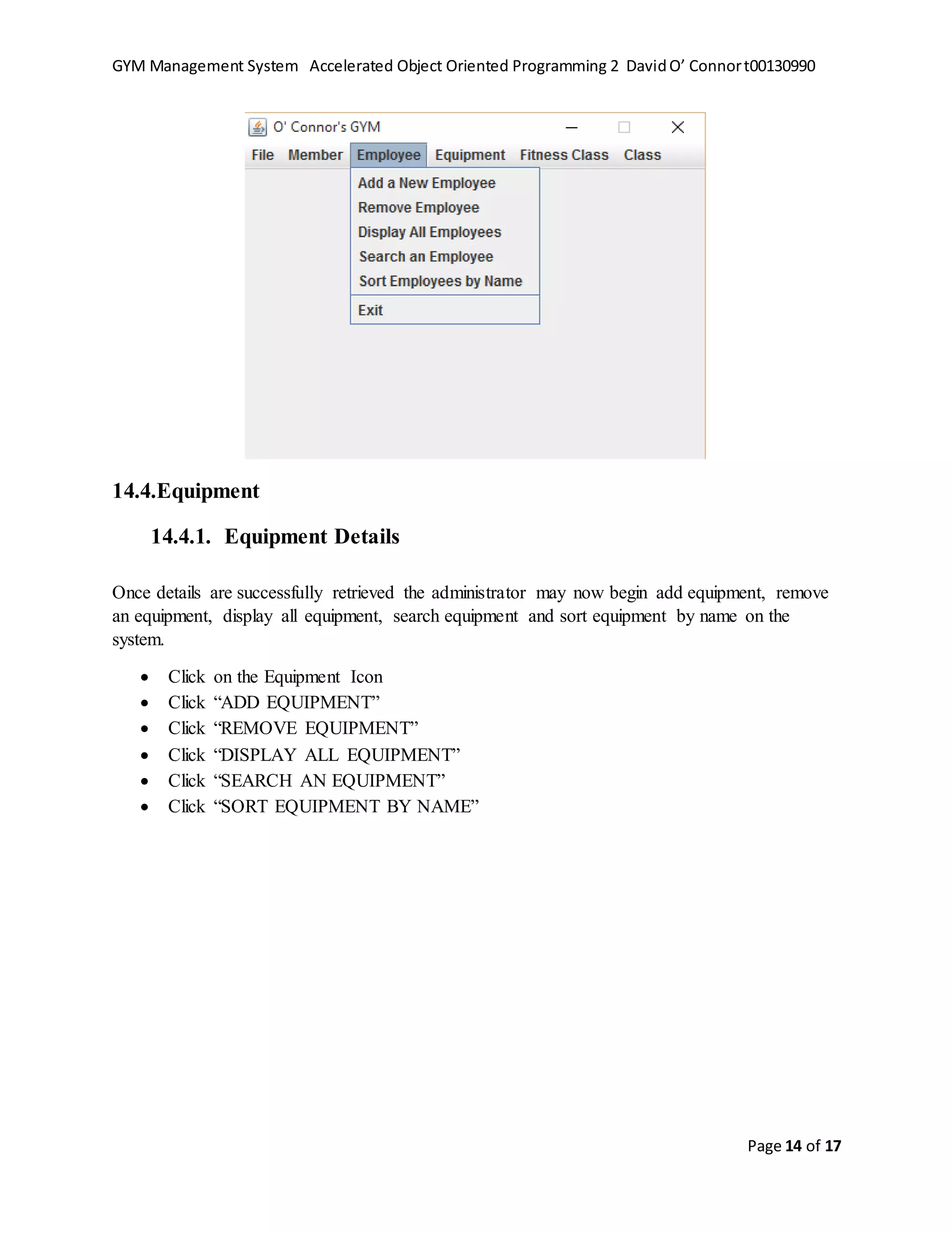 Gym Management System User Manual | DOCX