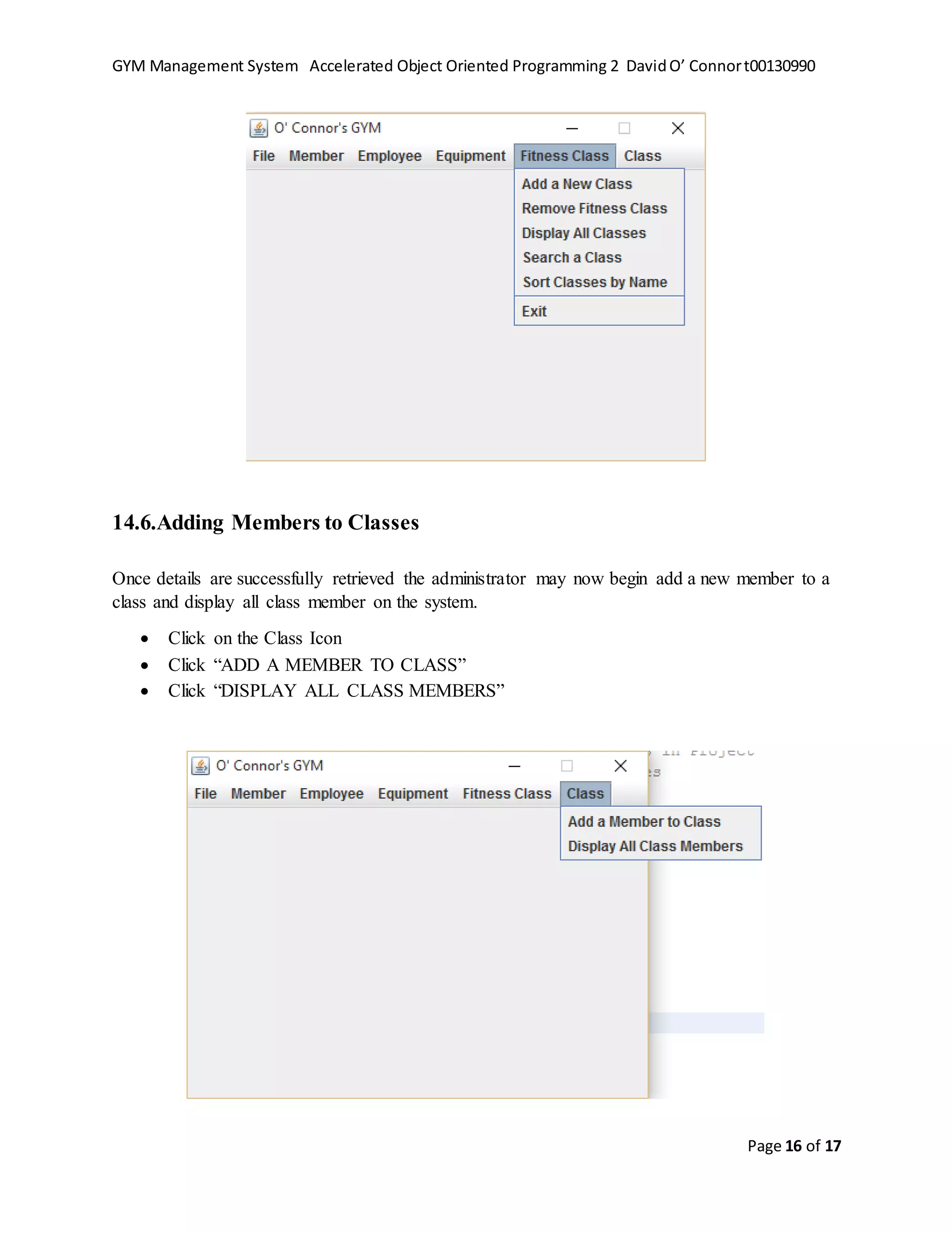 Gym Management System User Manual | DOCX