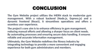 gym website presentation for college project | PPTX
