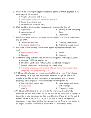 Gyn obs final exam, 2014 | PDF