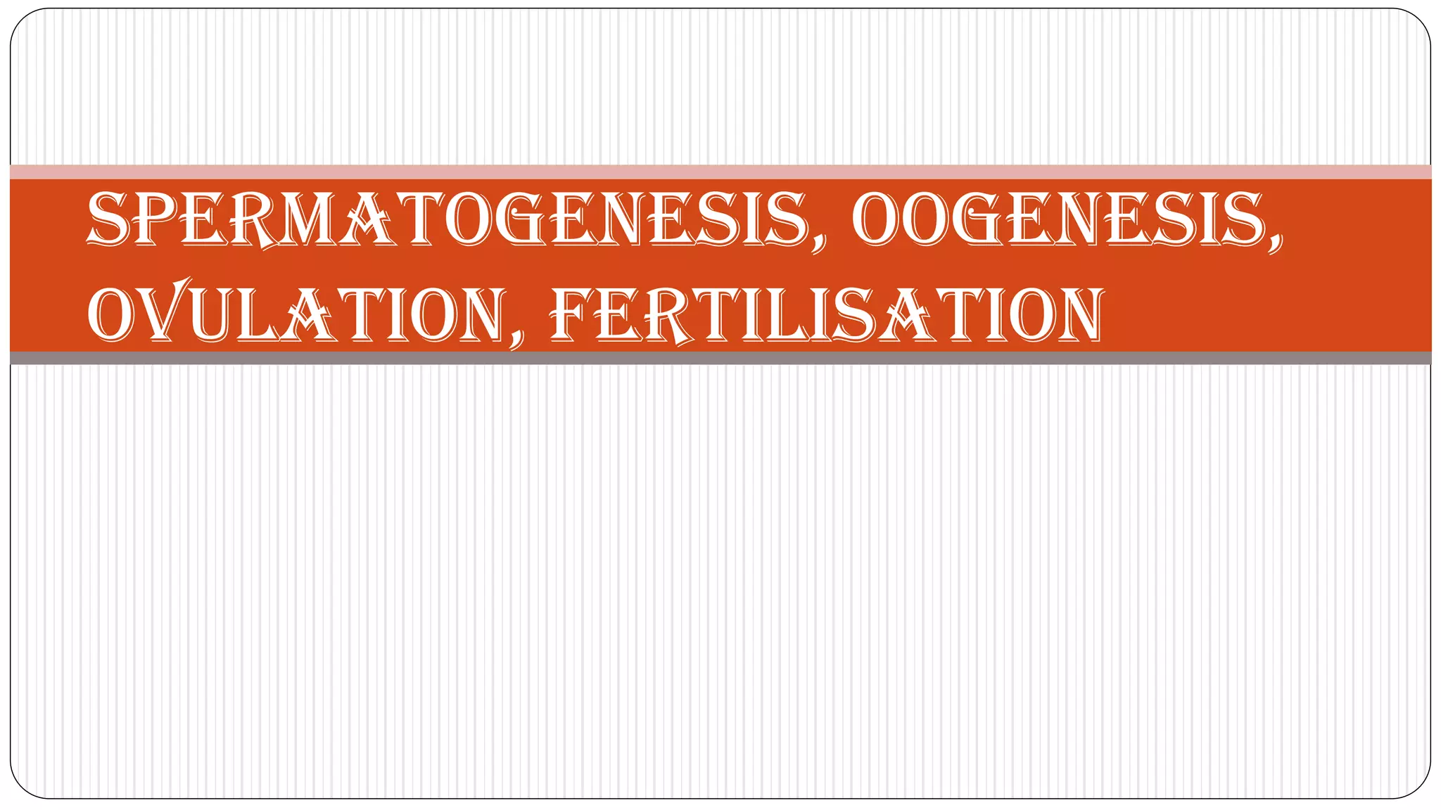 spermatogenesis oogenesis ovulation fertilization | PDF