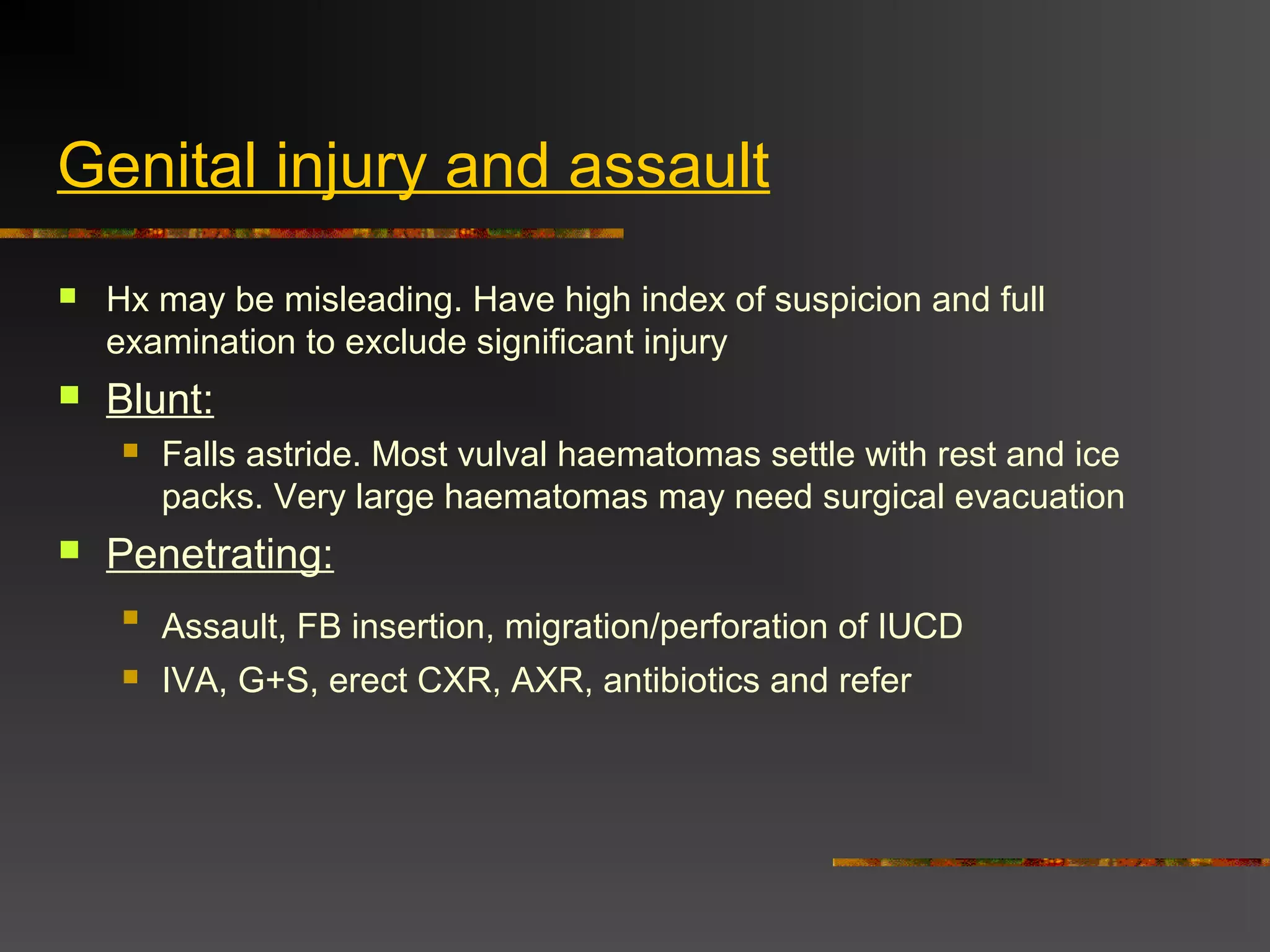 Gynaecological emergencies | PPT