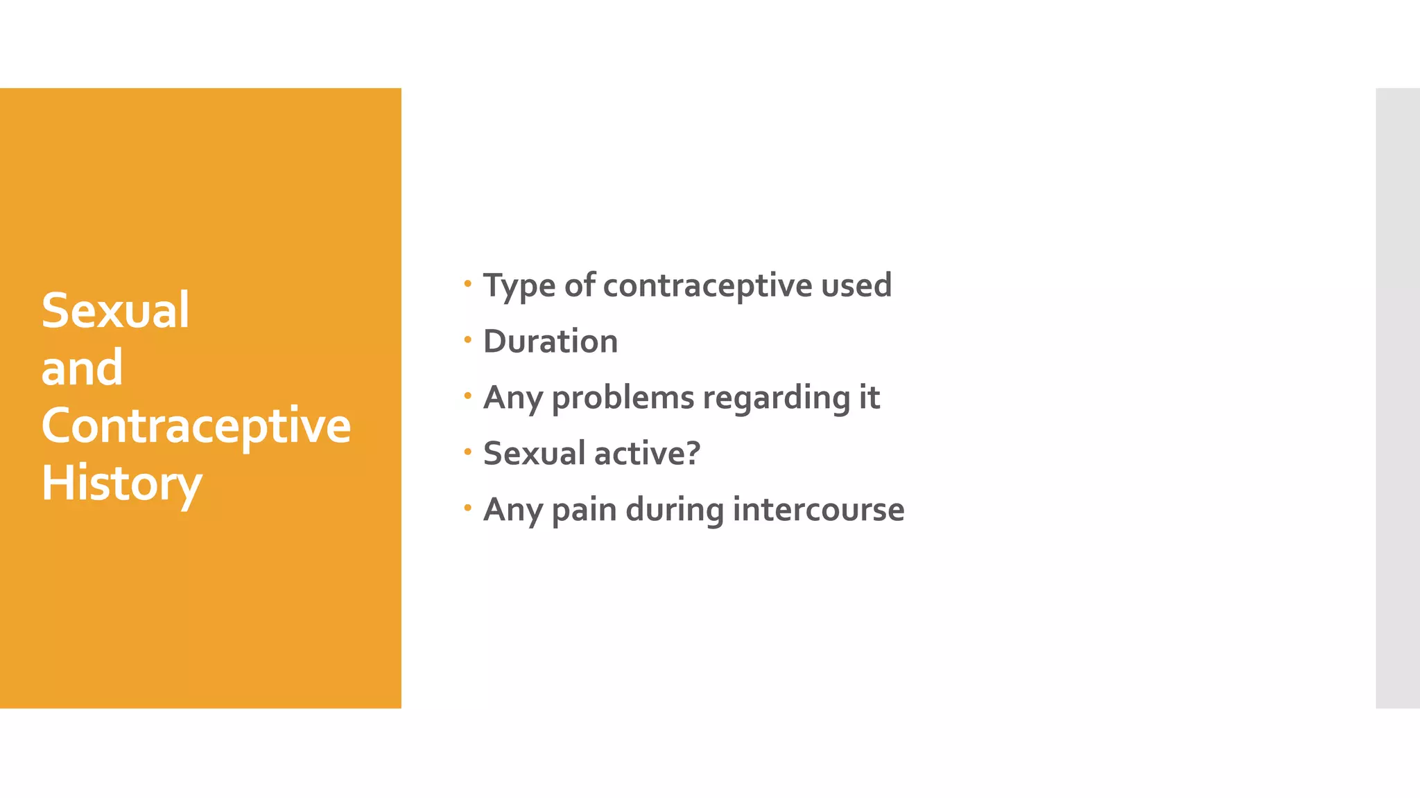 Gynaecological history taking | PPTX