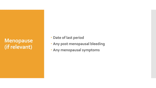 Gynaecological history taking | PPTX | Pregnancy | Reproductive Health
