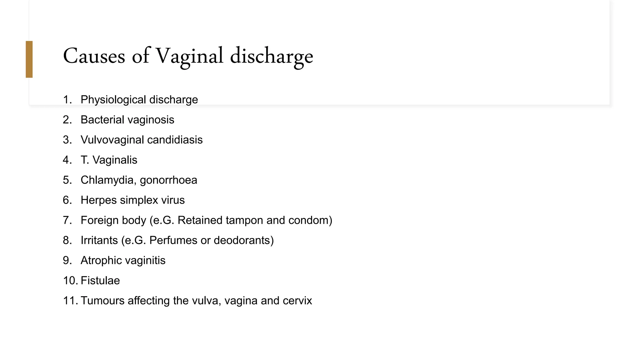 Gynaecological infection- Quick recall for final professional exam | PPTX
