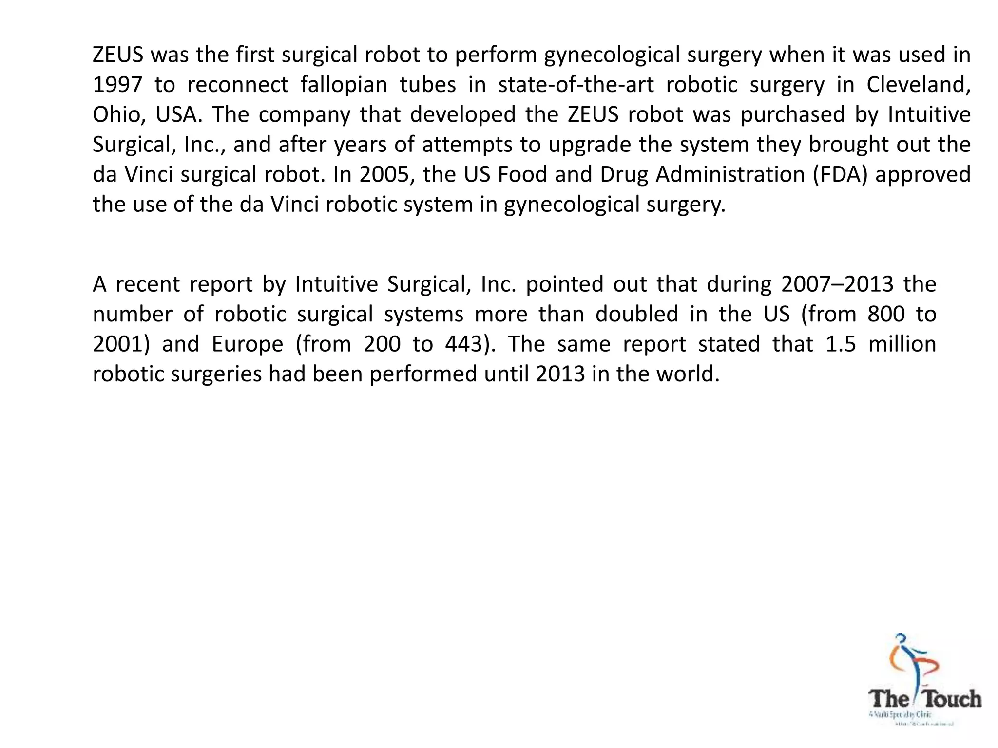Gynaecology robotic surgery procedure | PPTX