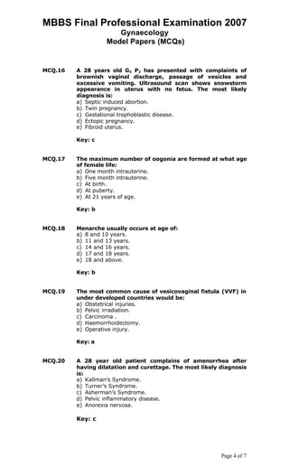 Gynae mcq | PDF