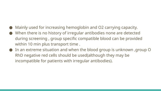 Blood transfusion it's products and their uses | PPTX