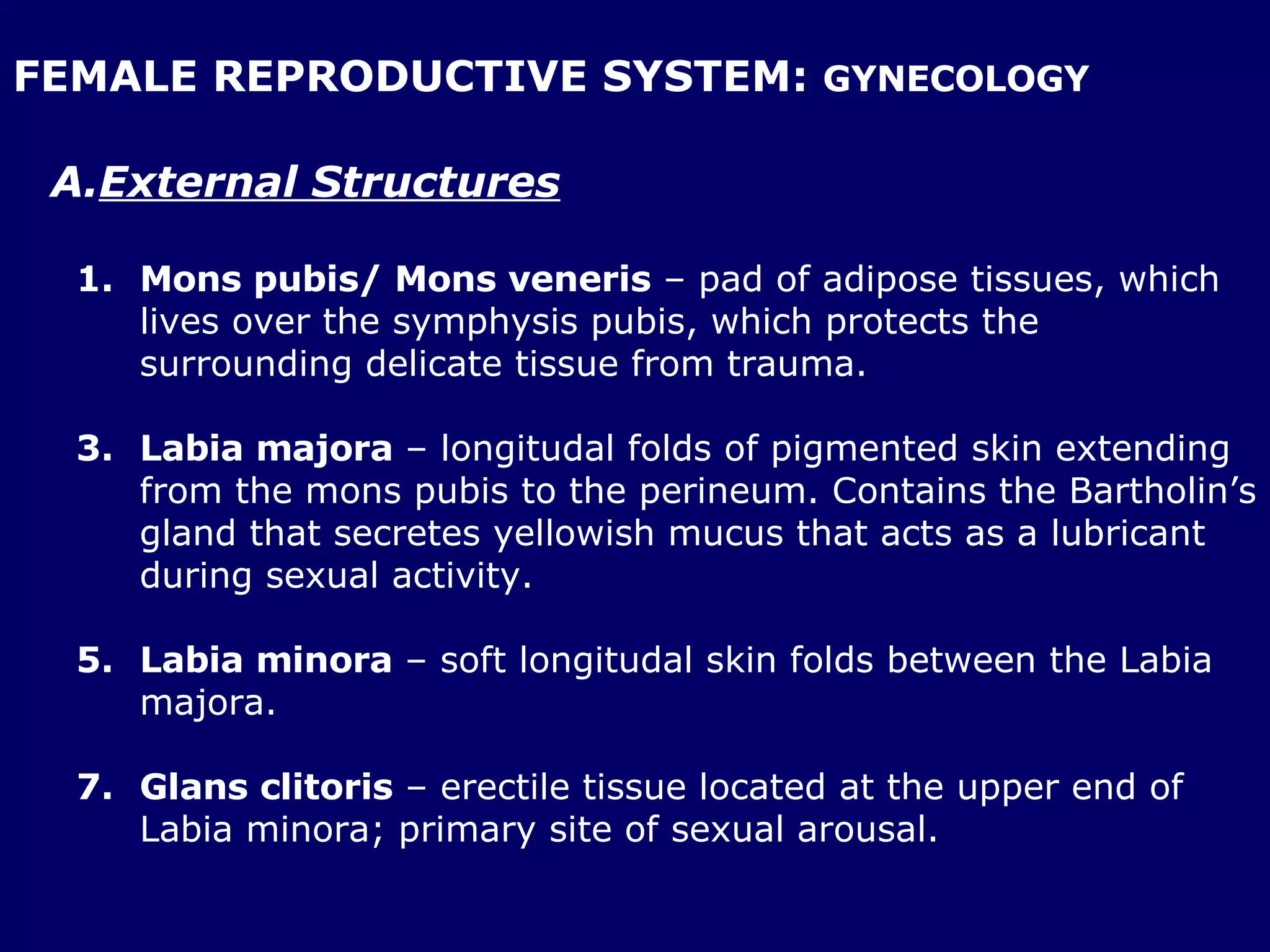 Gynecological Anatomy & Physiology | PPT