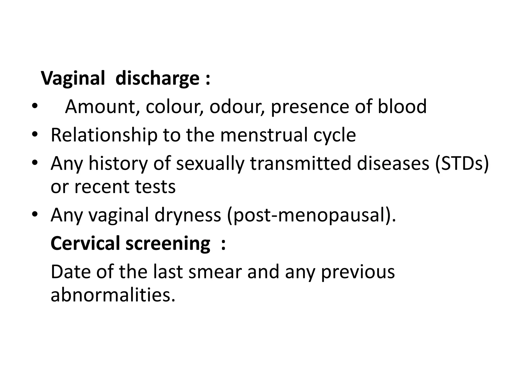 Gynecology history & examination | PPTX