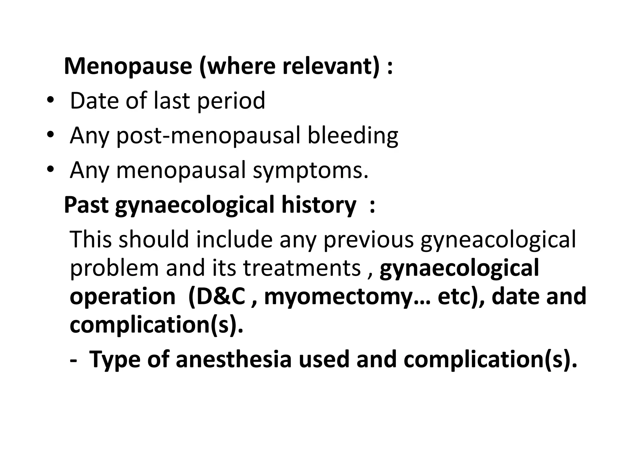 Gynecology history & examination | PPTX