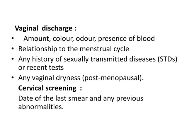 Gynecology history & examination | PPTX