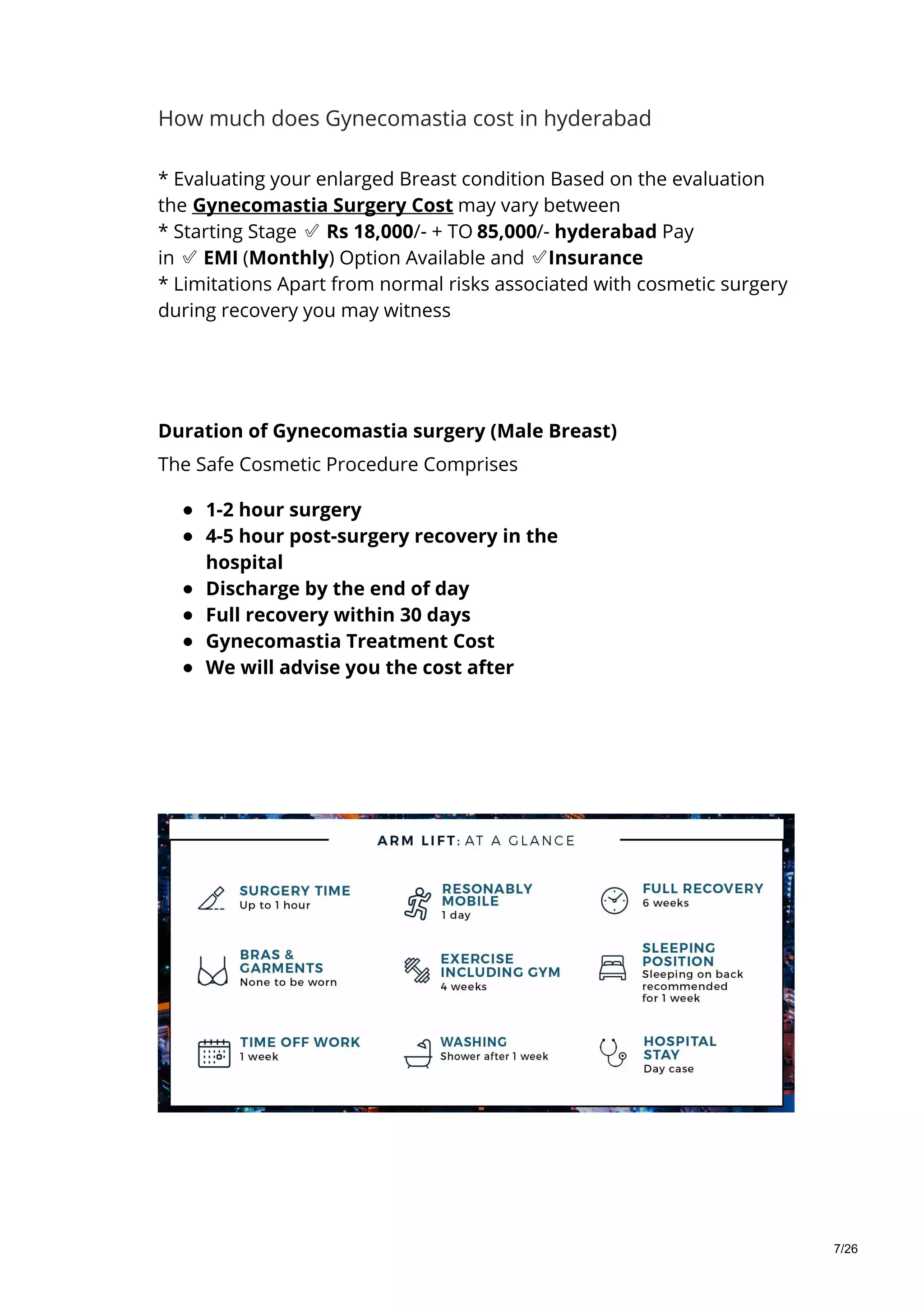 Gynecomastia surgery cost in hyderabad | PDF
