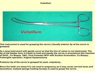 Gyne and Obs Surgical Instuments with their uses | PPT