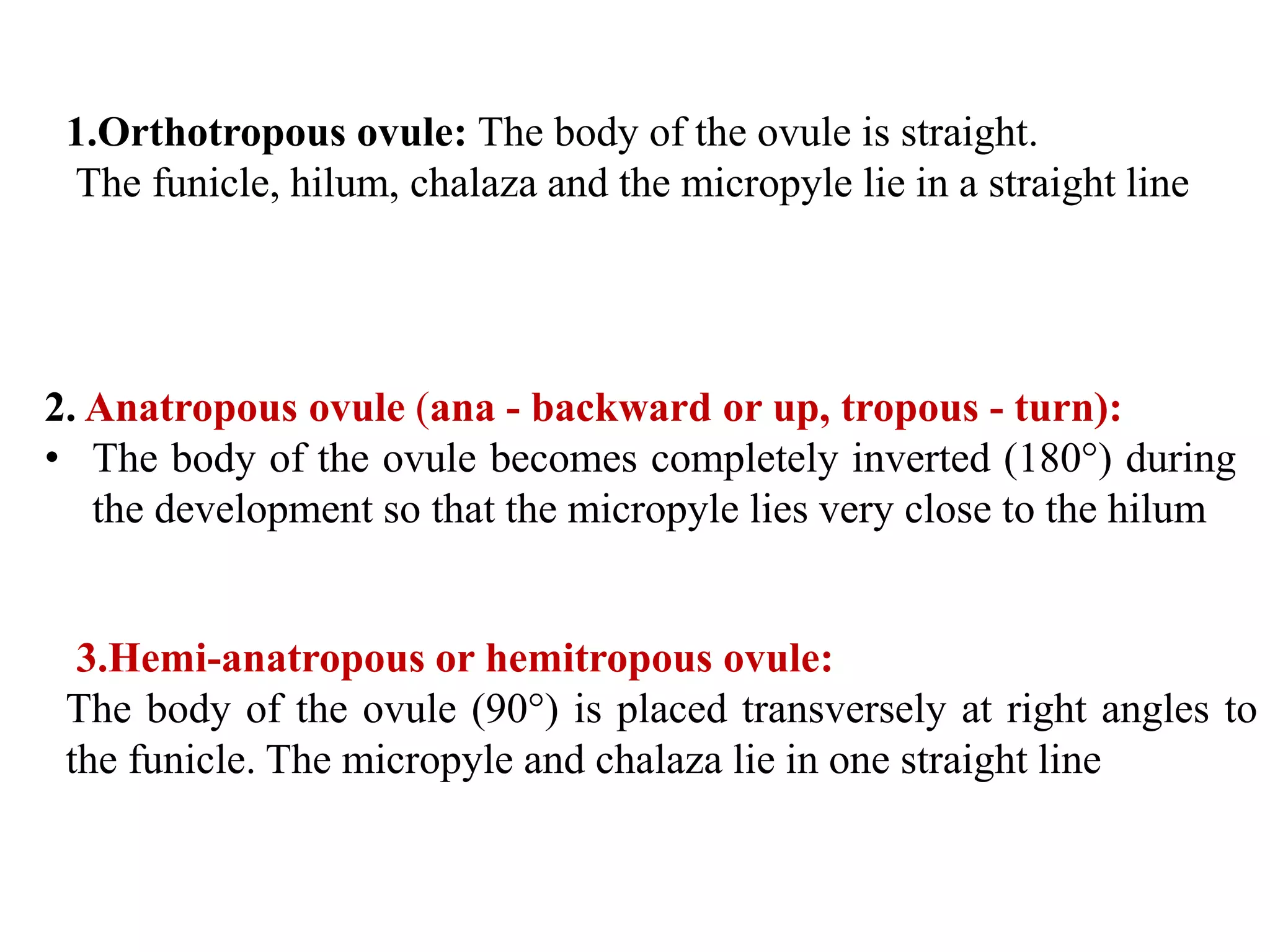 Gynoecium, Megasporogenesis, Monosporic development of Embryo, Embryo ...