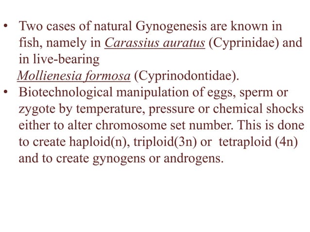Gynogenesis in fishes | PPTX