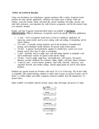 Types Of Gypsum Board Thicknesses