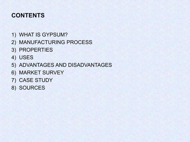 Gypsum | PPTX | Commodities | Economy