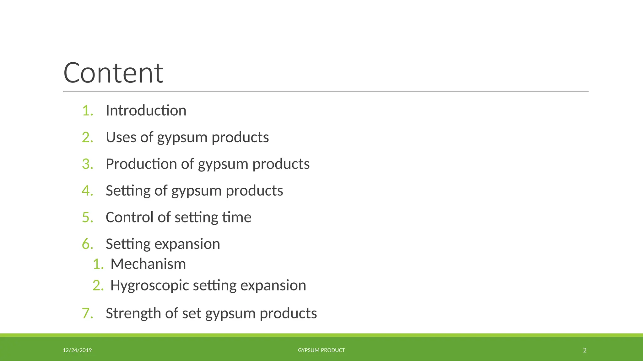 Gypsum products and their applications . | PPTX