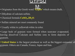 Gypsum and gypsum products | PPTX