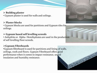 Gypsum as a costruction material | PPTX