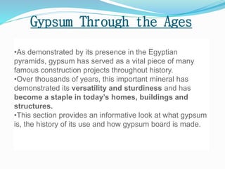 Gypsum as a costruction material | PPTX