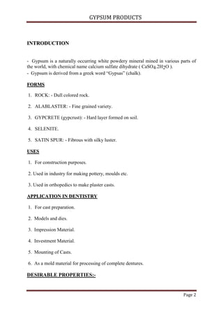 Gypsum products/dental lab technology courses by Indian dental academy ...