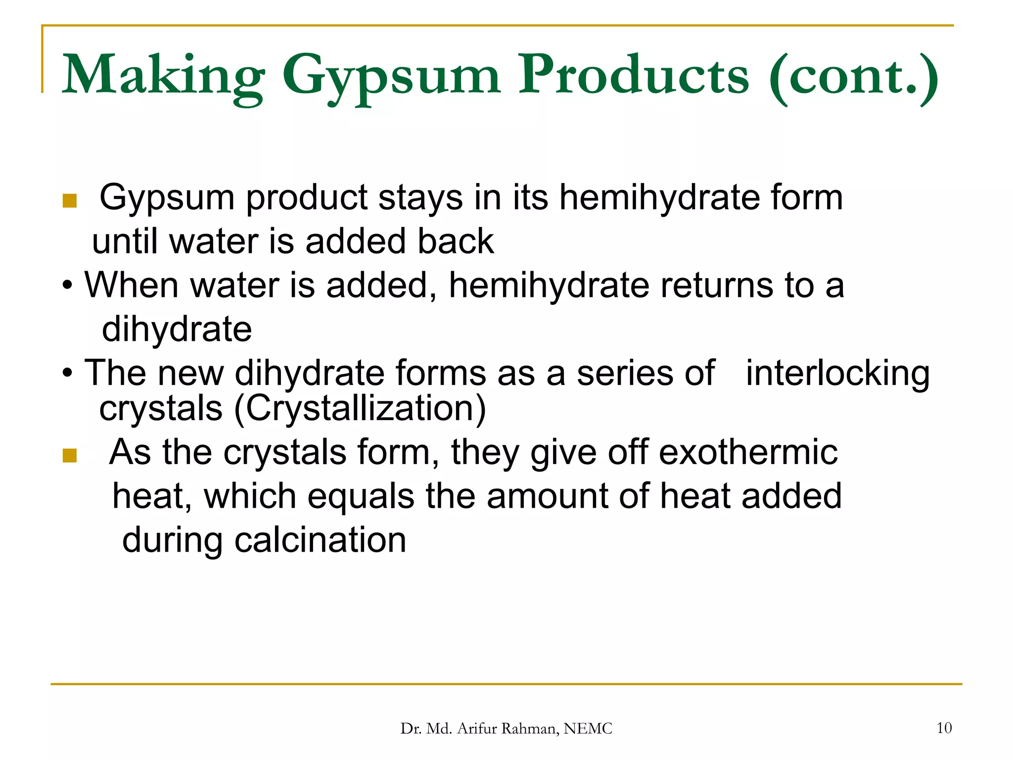Gypsum products | PPSX