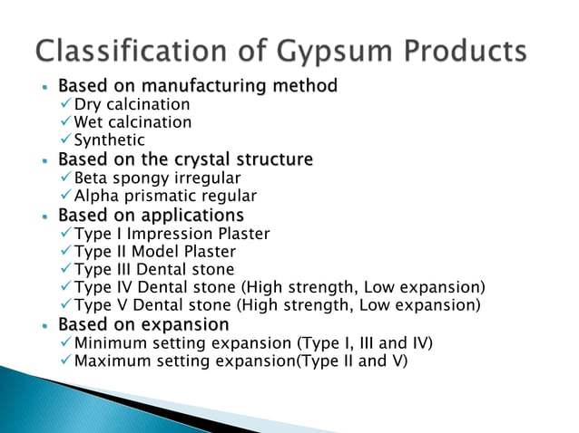 Gypsum products | PPT
