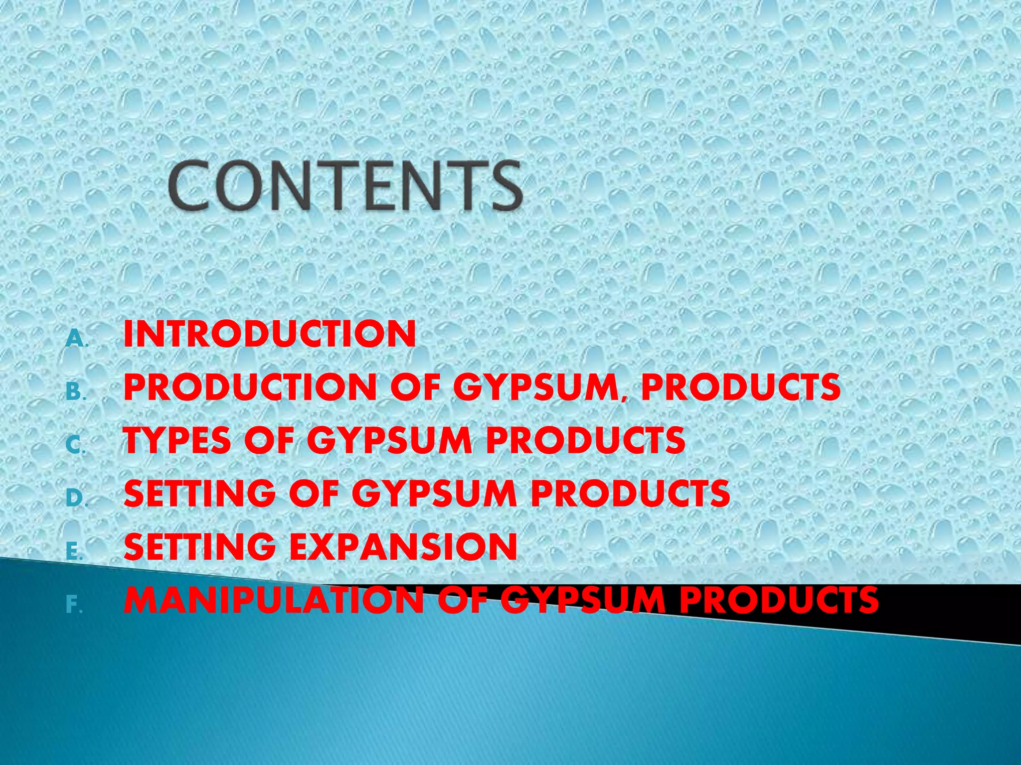 Gypsum products | PPTX