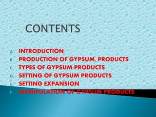 Gypsum products | PPT
