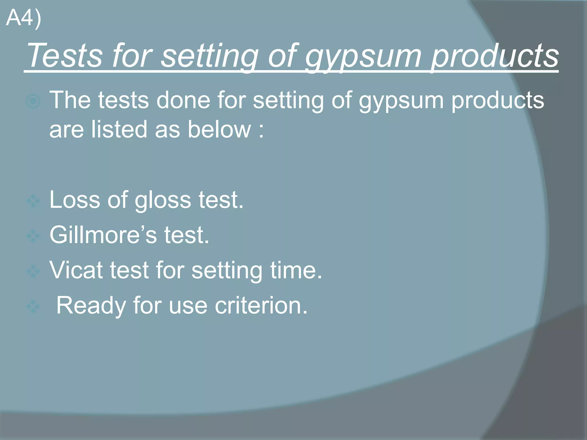 Gypsum products in Dentistry | PPTX