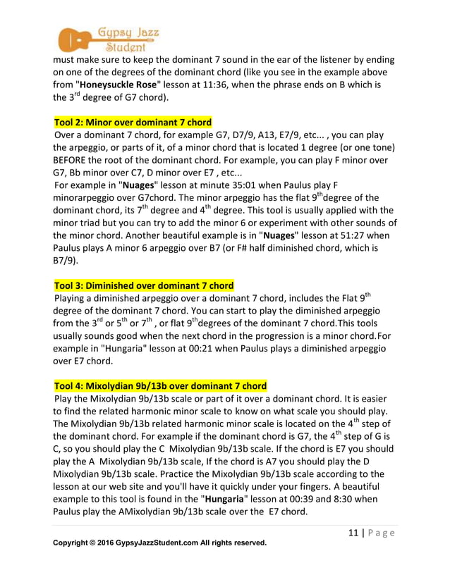 Gypsy jazz-student-lesson-fast-improvisation-tools | PDF