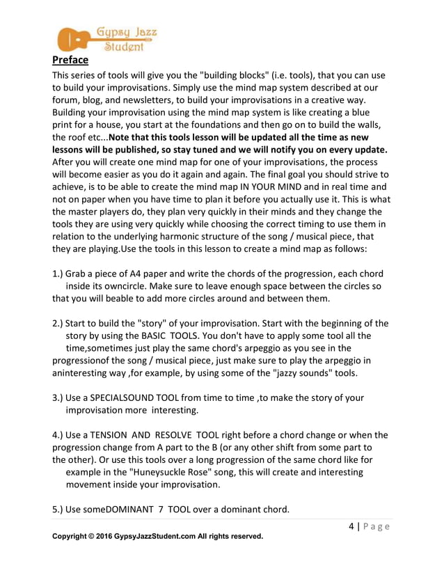 Gypsy jazz-student-lesson-fast-improvisation-tools | PDF