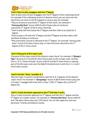 Gypsy jazz-student-lesson-fast-improvisation-tools | PDF