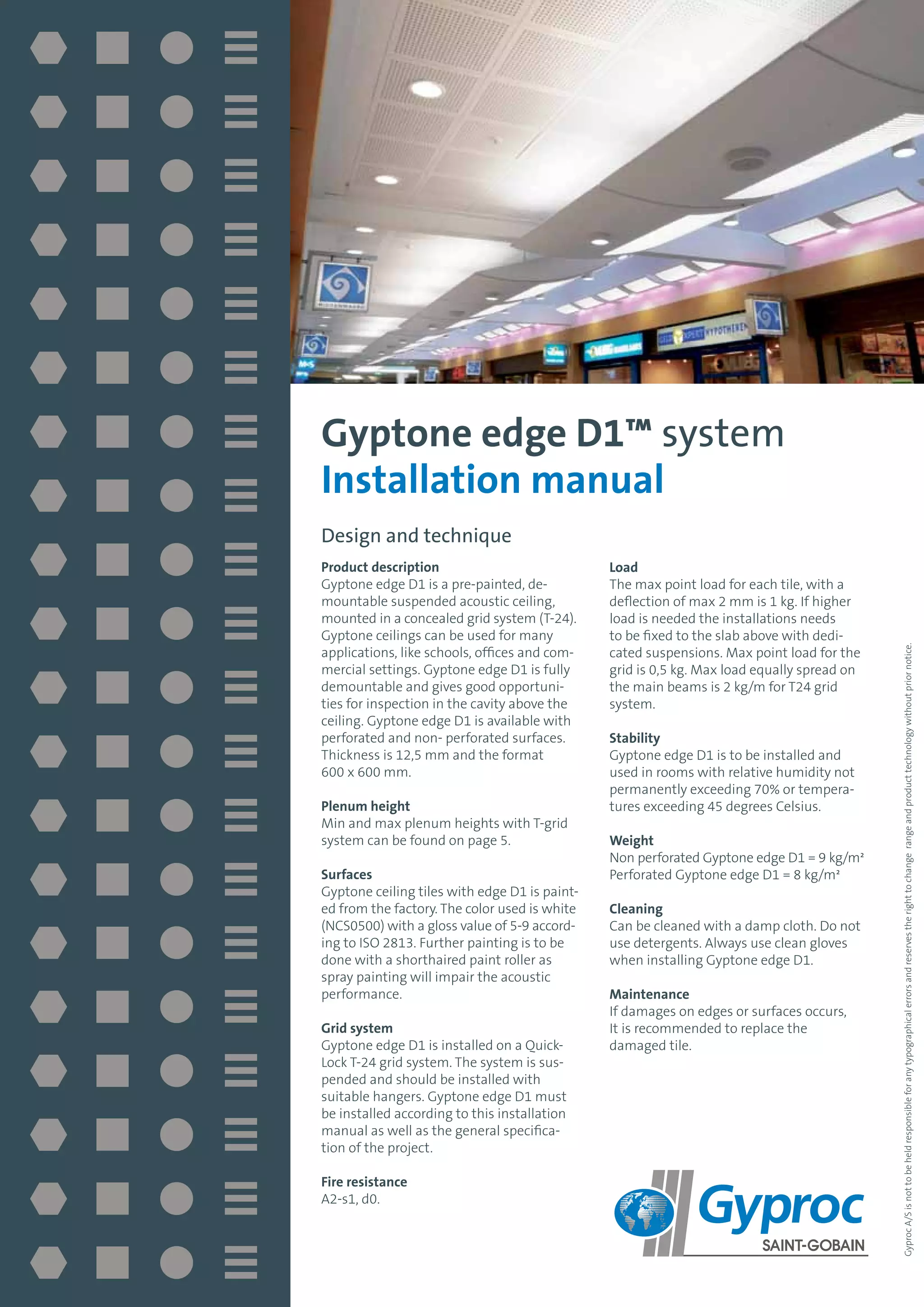 Gyptone edge d1 installation manual | PDF