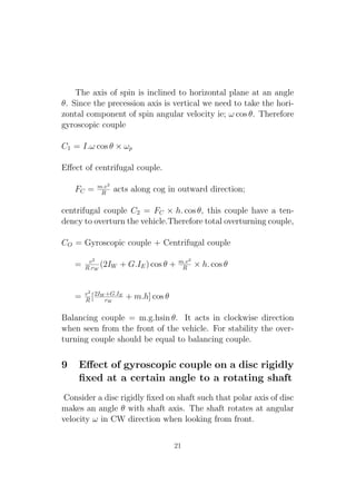 Mechanics of Machines (Gyroscopes) as per MGU syllabus | PDF