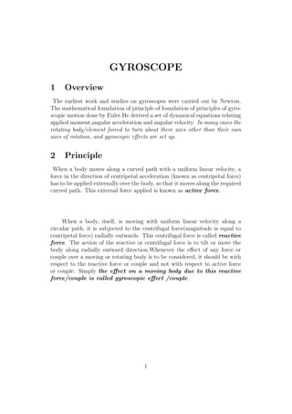 Mechanics of Machines (Gyroscopes) as per MGU syllabus | PDF