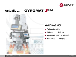 Gyromat Technology (function & principle)) | PDF
