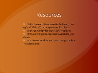 Gyromitra Esculenta | PPT | Free Download