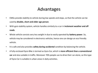 Gyroscopic stabilization of unstable vehicles | PPT